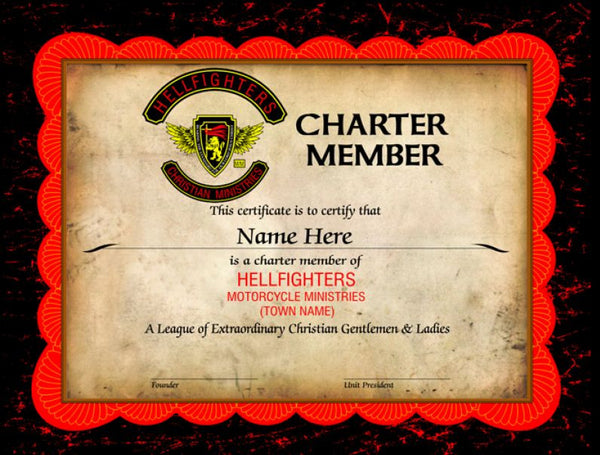 Certificate, Charter Membership Certificate - 3pc Member | Hellfighters